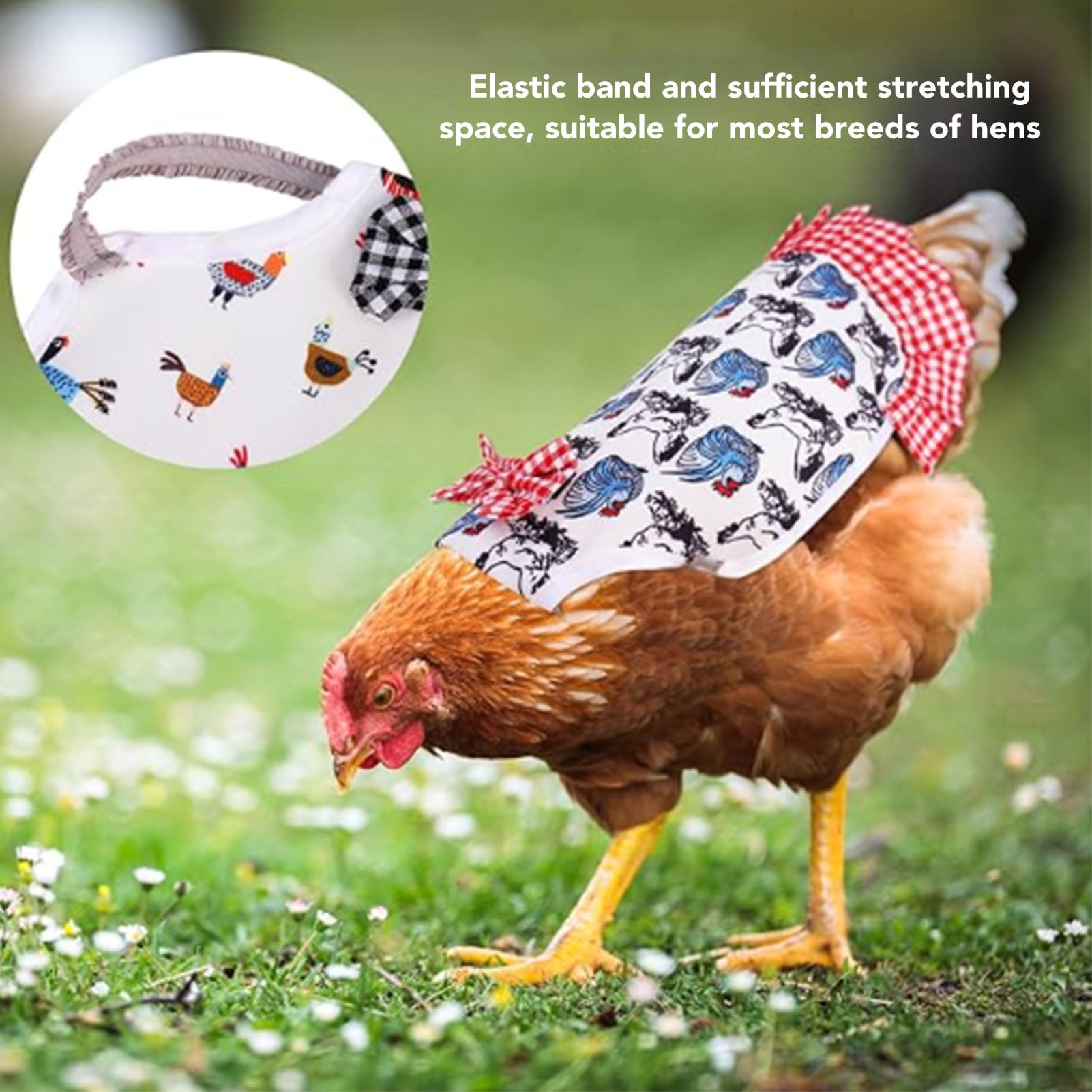 Chicken Protector Saddle, Easy Wear, Stops Rooster Damage, Cute Bow Tie ...
