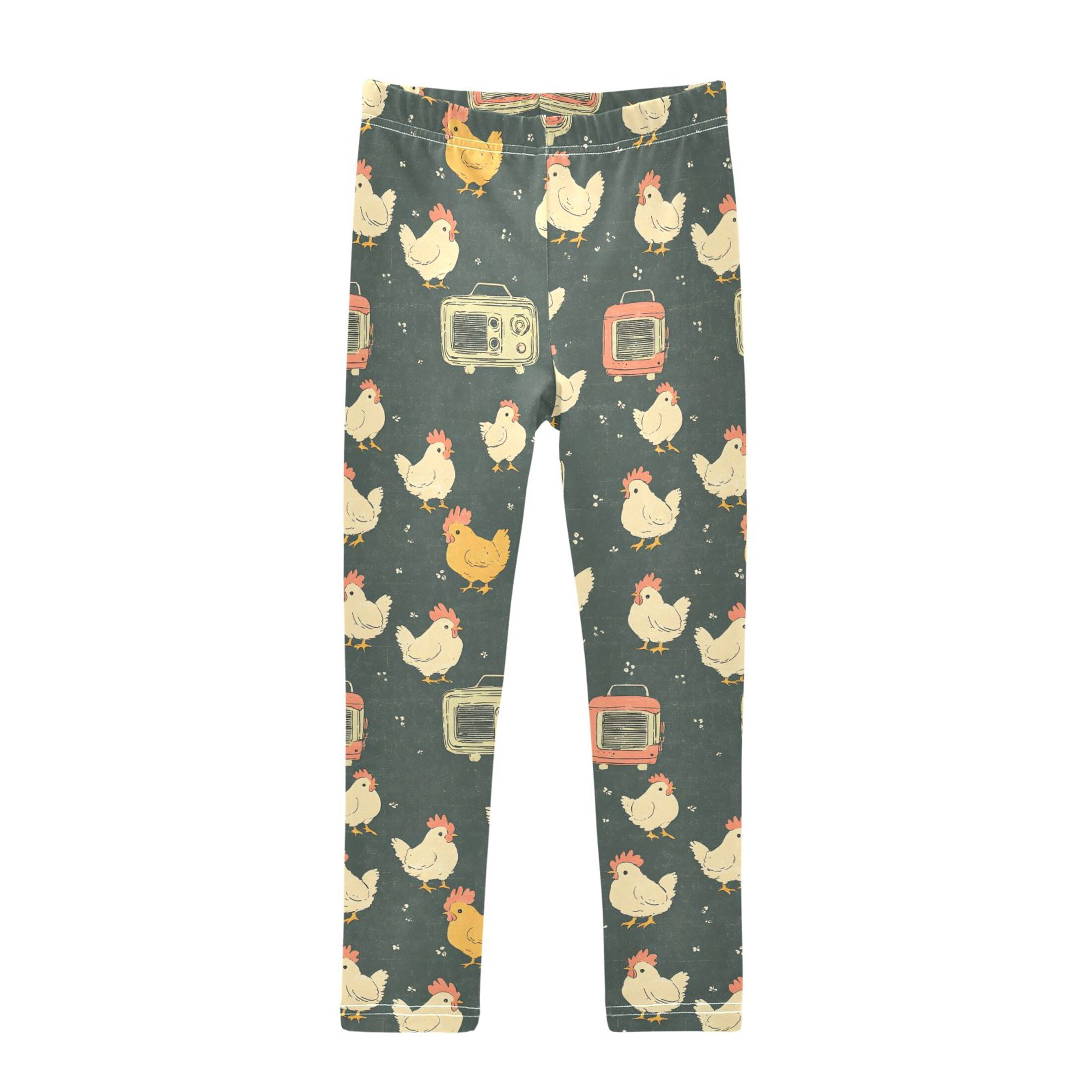 Chicken Radio Printed Leggings Yoga Pants for in 4t to 10t - Walmart.com