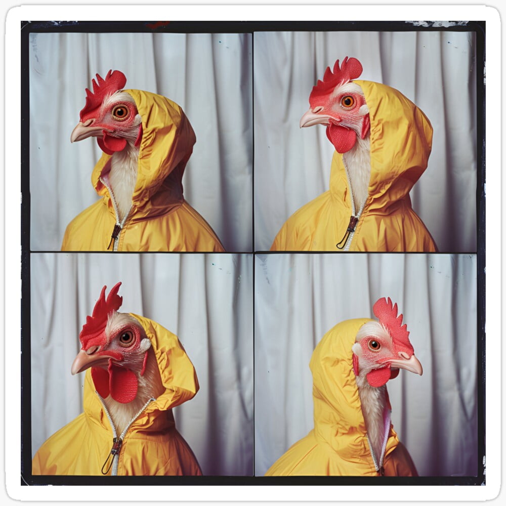 Chicken In A Raincoat Animal Photobooth Art For Chicken Lovers ...