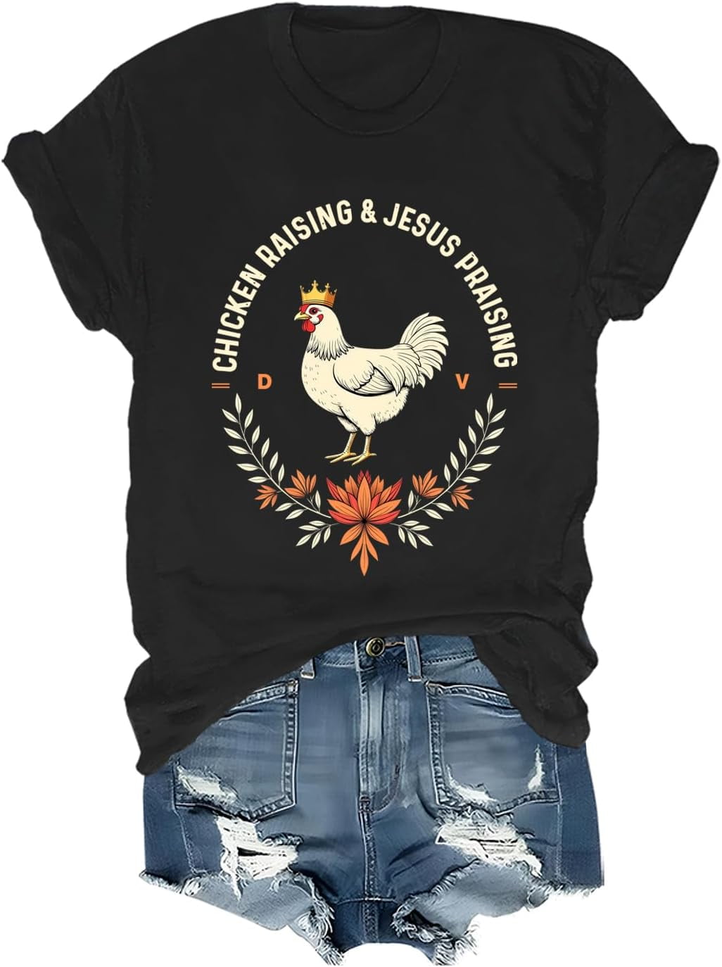 Chicken Raising & Jesus Praising Shirt, Religious Christian Funny ...