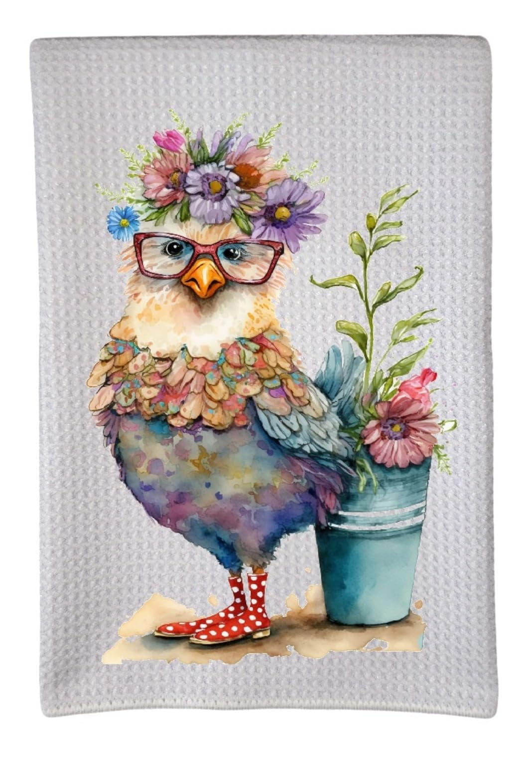 Chicken Red Polka Dot Boots Glasses Fancy Chick Flowers Farm Animal 16 ...