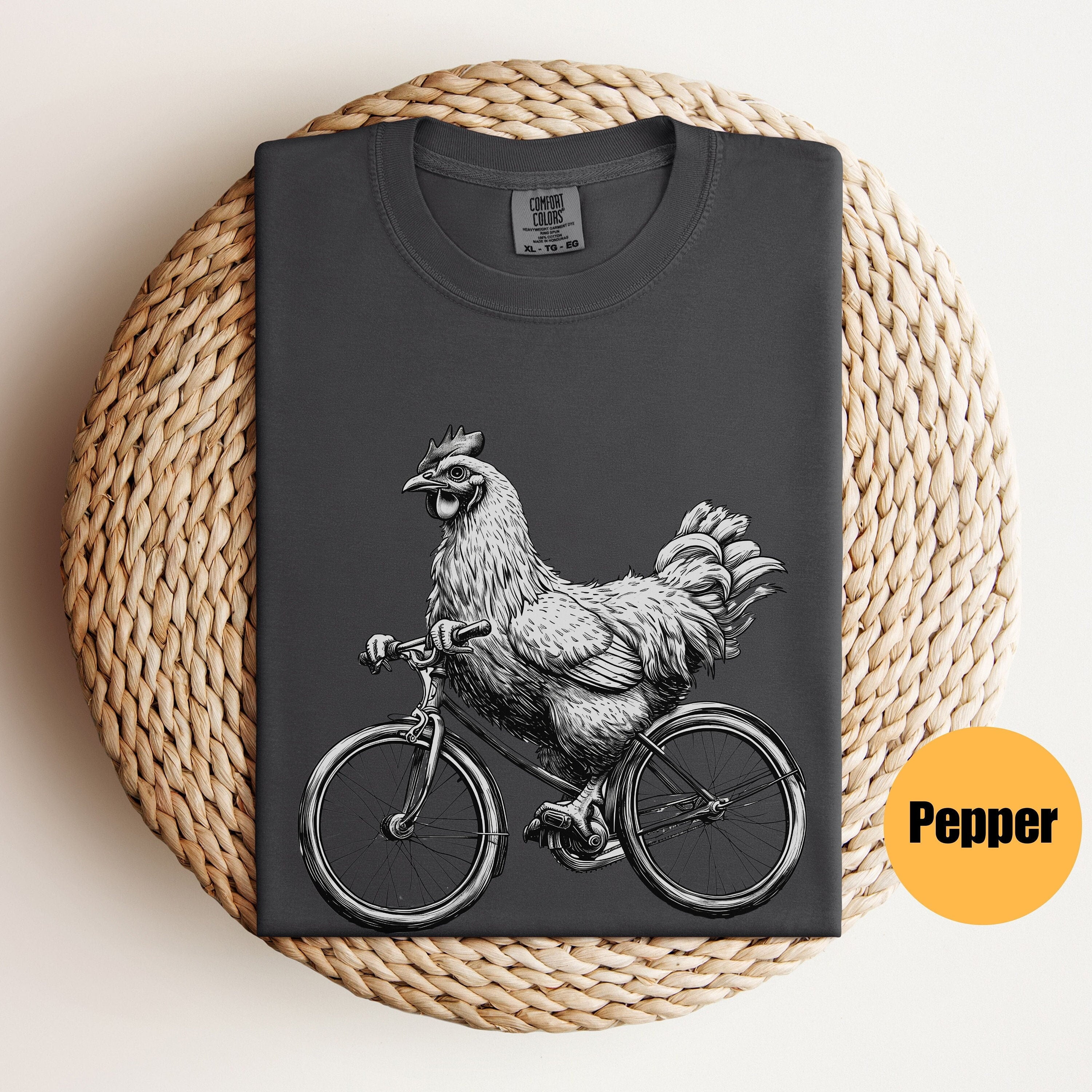 Chicken Riding Bike Shirt Farm Shirt Farmer Shirt Chicken Lovers Tee Cute Bird T-Shirt Ani ...