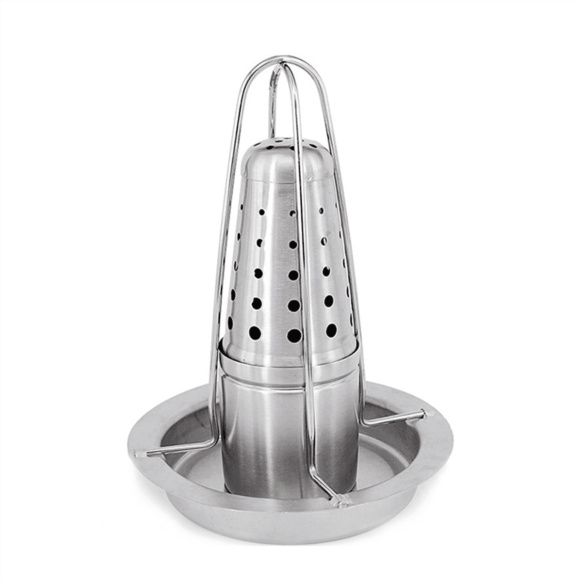 Chicken Roaster Stand Beer Can Vertical Chicken Holder with Drip Pan ...
