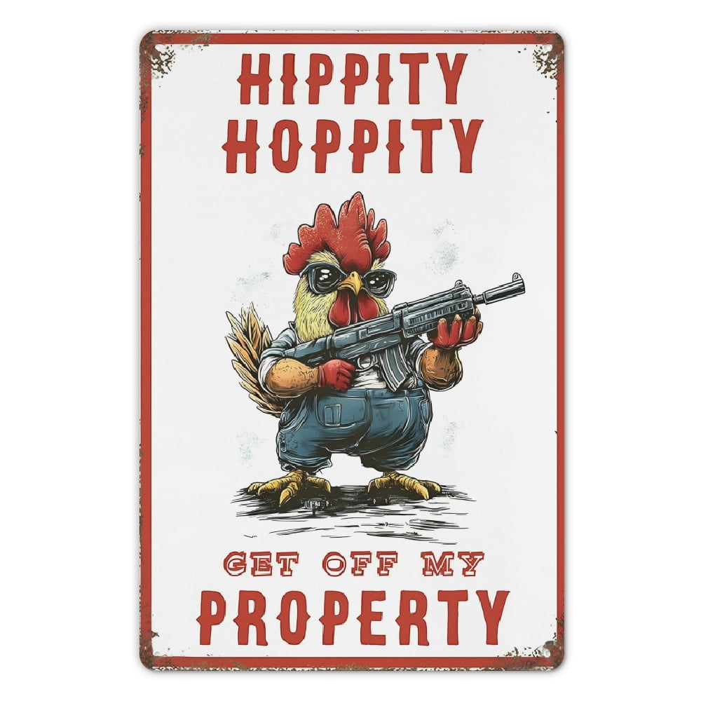 Chicken Room Sign Funny Metal Tin Signs Vintage Bedroom Door Decor ...