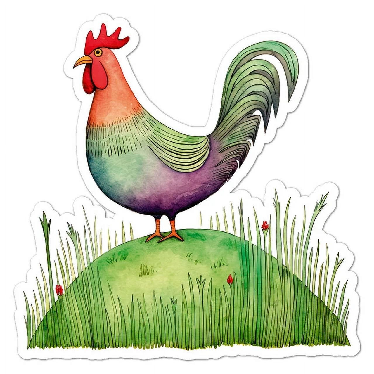 Chicken Rooster Sticker Indoor Outdoor Phone Decal Water Bottle ...