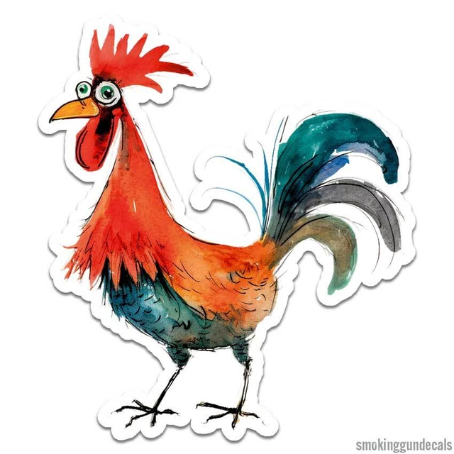 Chicken Rooster Sticker Indoor Outdoor Phone Decal Water Bottle ...