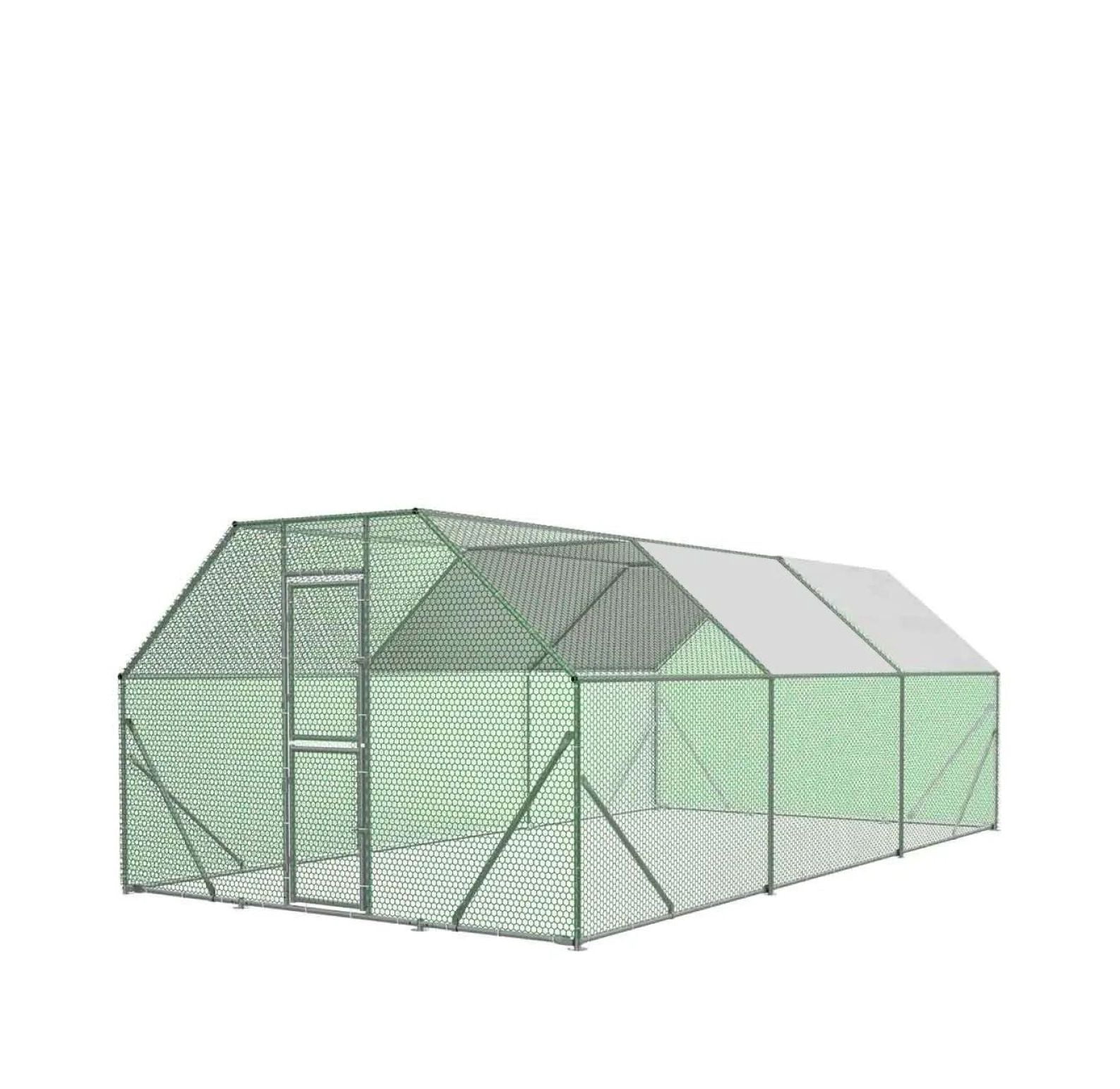 Chicken Run Coop 10'x20', 200 Sq-Ft Galvanized Steel Shelter - Wire ...