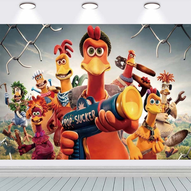 Chicken Run Party Supplies Backdrop Banner Poster Birthday Decorations ...