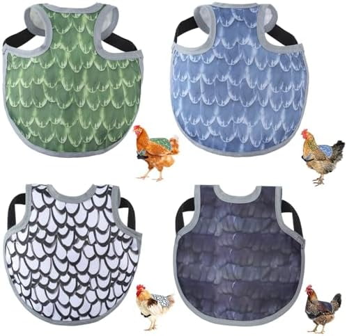 Chicken Saddle for Hens, 4 PCS Chicken Apron Back Protector for Hens ...