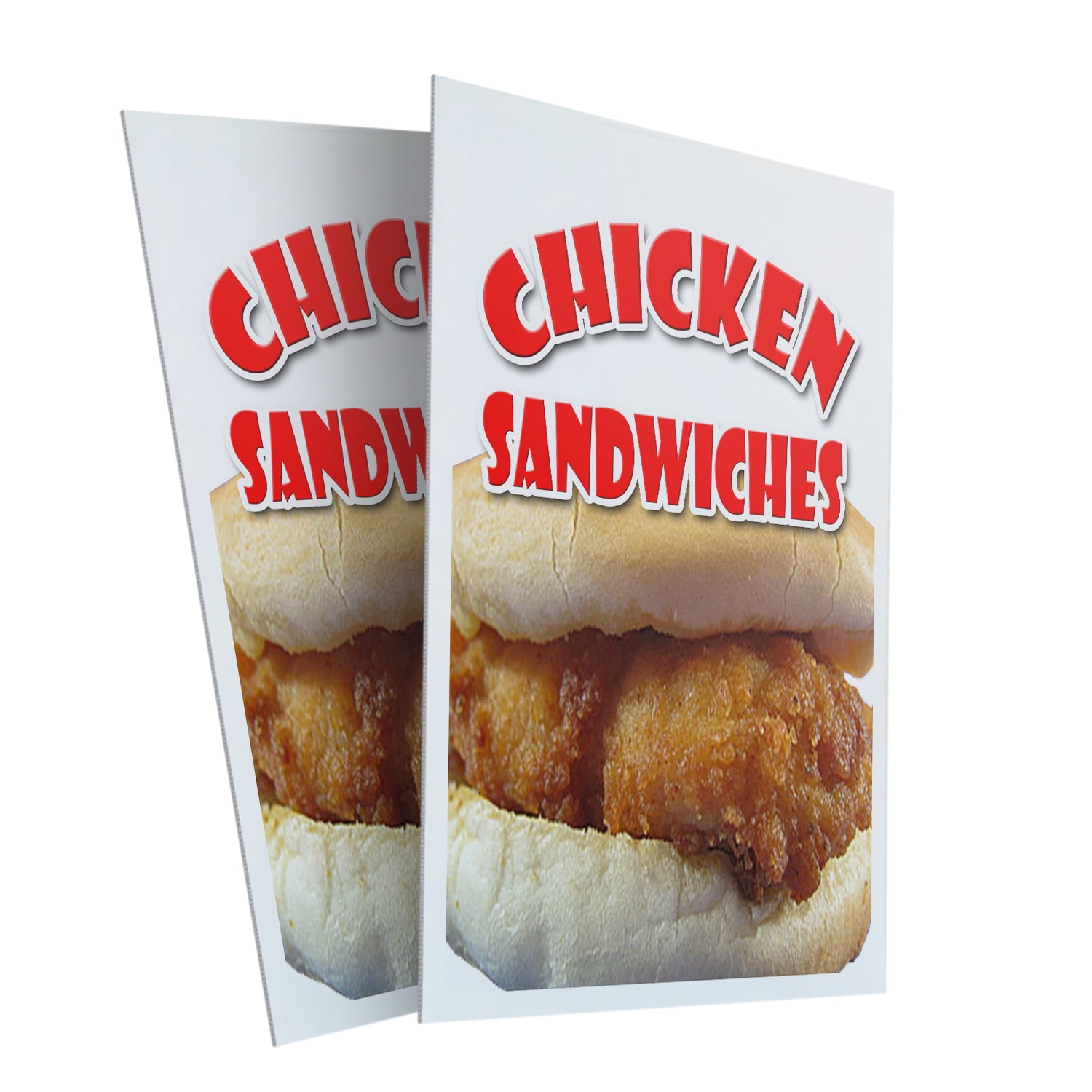 Chicken Sandwiches (2-PACK) 24" x 36" Plastic Signs | Sign Insert 4mm ...