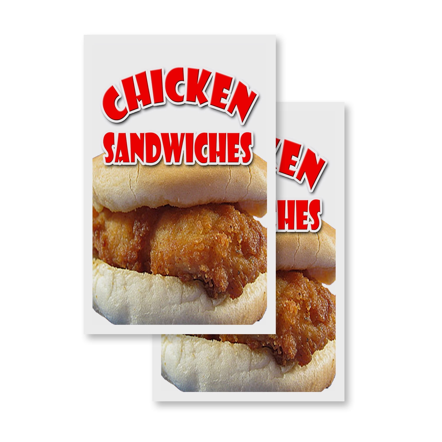 Chicken Sandwiches (2-PACK) 24" x 36" Vinyl Decals | Sign Insert Peel ...