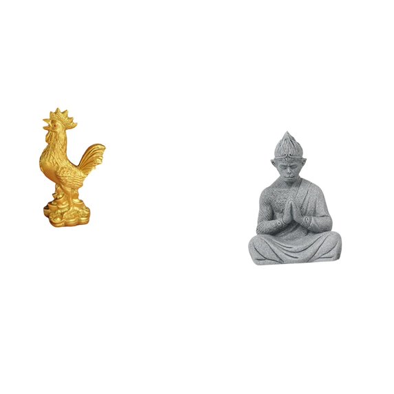 Chicken Sculpture Monkey Buddha Statue Decorative Cock Figurine Resin ...