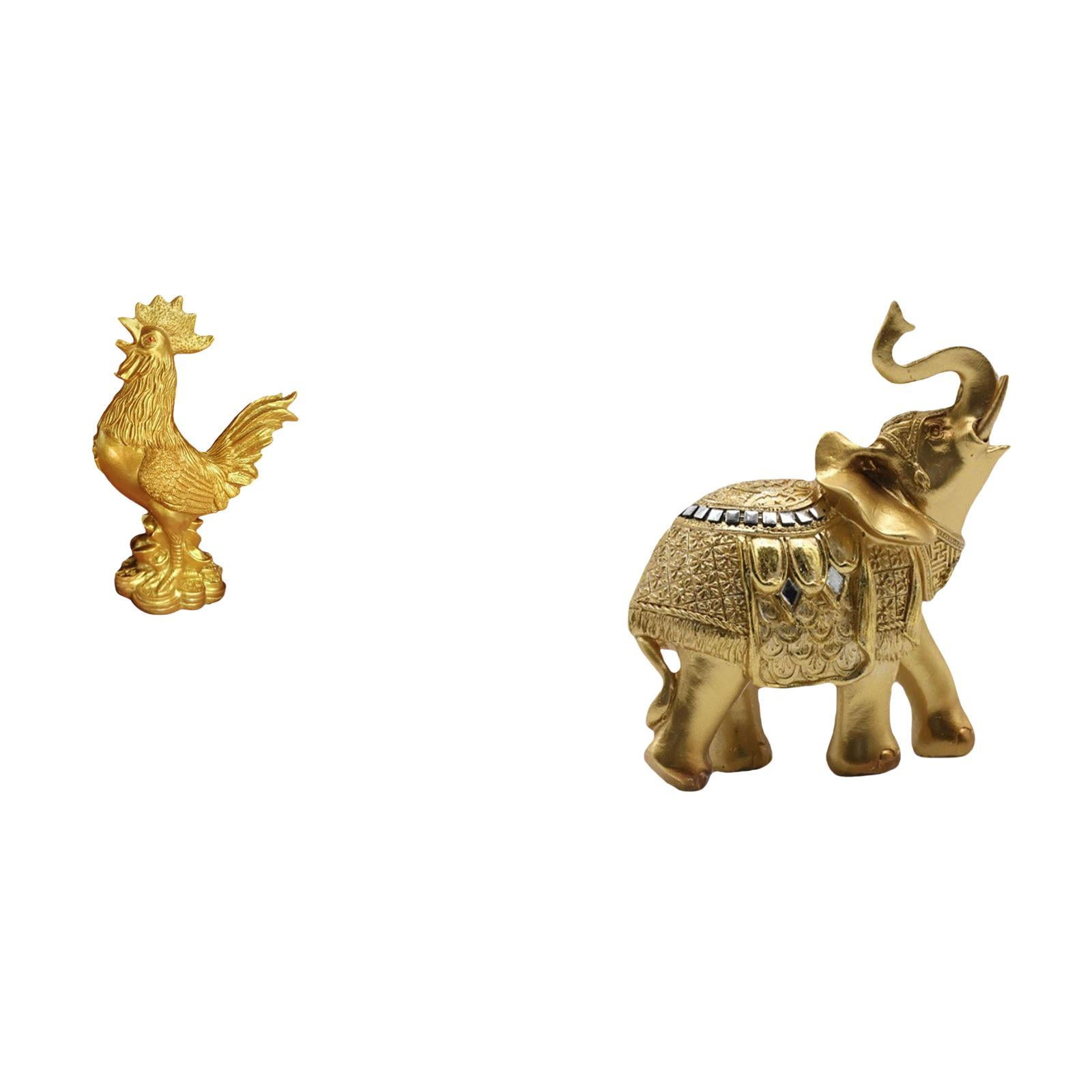 Chicken Sculpture Rooster Figurine Elephant Statue Resin Art Craft for ...