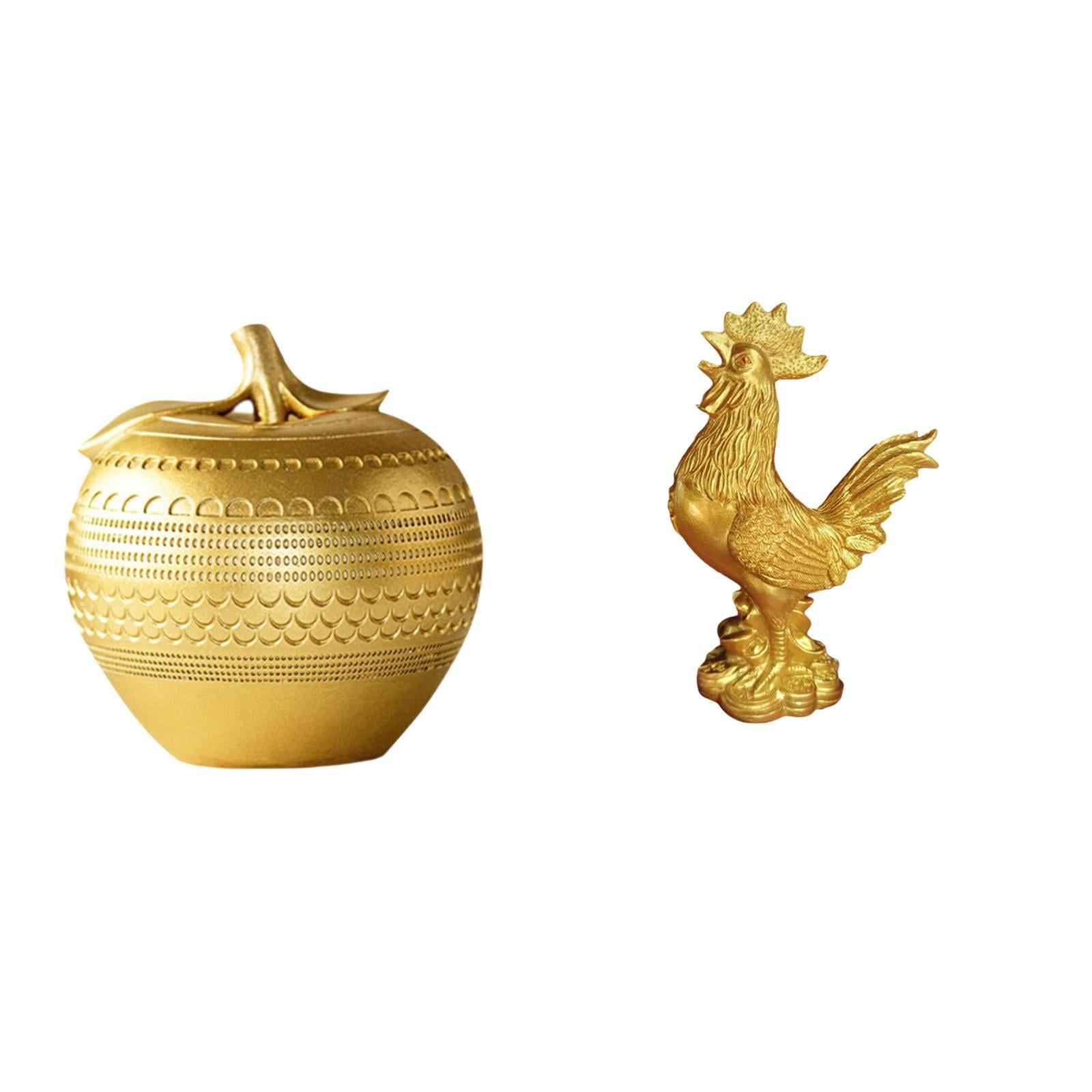 Chicken Sculpture Rooster Figurine Fruit Statue Resin Material for ...