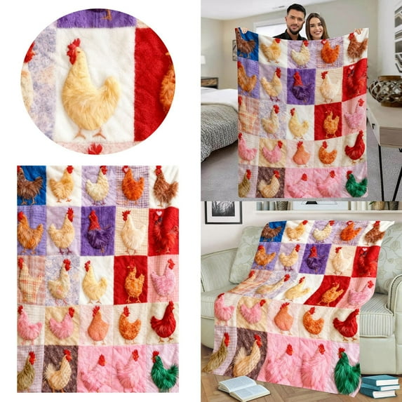 Chicken Shaped Blanket Cozy Animal Design For Kids Adults Cute Comfort ...