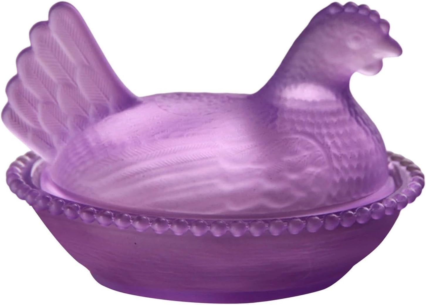 Chicken Shaped Crystal Glass Candy Dish, Chicken Candy Dish with Lid ...