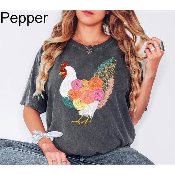 Chicken Shirt, Floral Chicken Shirt, Mothers Day Woman Shirt, Chicken ...