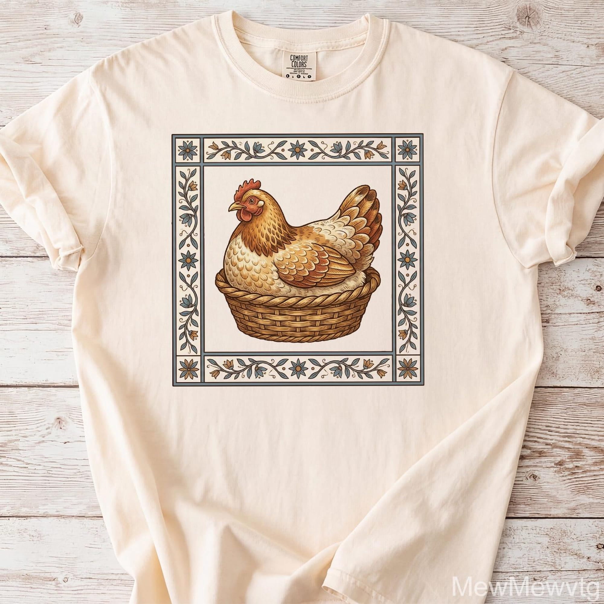 Chicken Shirt Hen in Basket Tee Cottagecore Aesthetic Tshirt Retro ...
