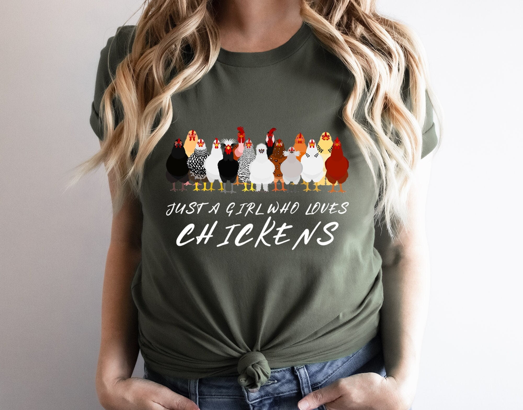 Chicken Shirt, just a girl who loves chickens shirt, Chicken gift ...