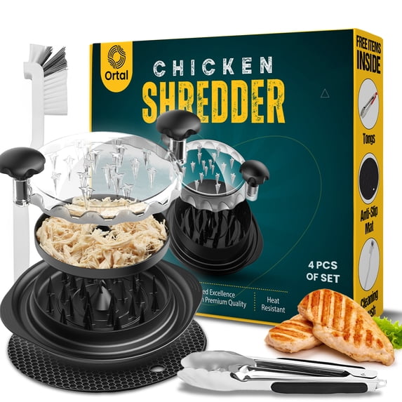 Chicken Shredder Large Chicken Breast Shredder Tool Twist with Brush ...