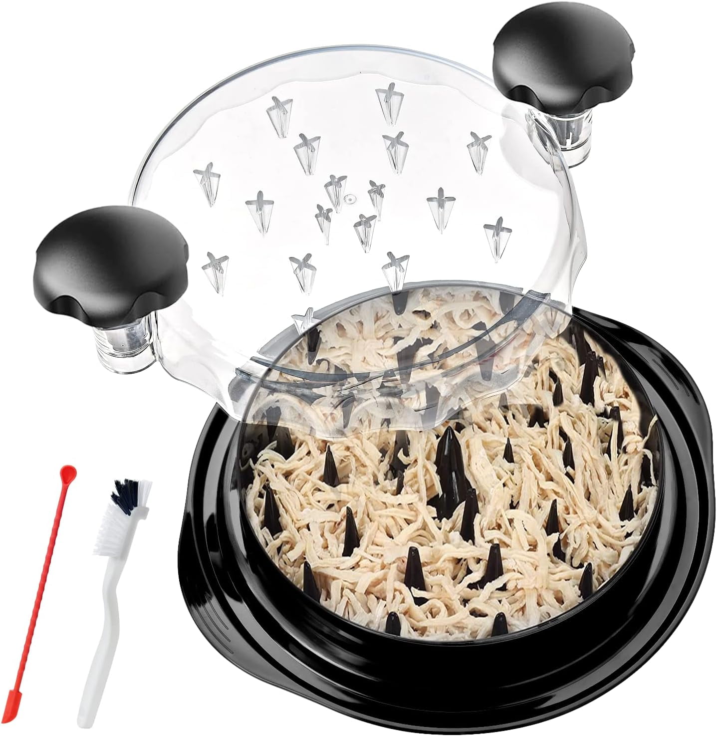 Chicken Shredder, Meat Shredder Tool Twist with Silicone Scraper, Clear ...