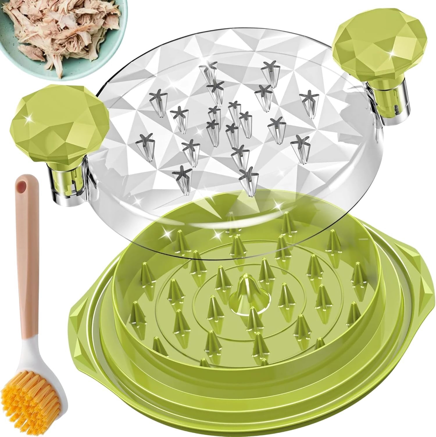 Chicken Shredder Tool Twist - 10? Manual Meat Kitchen Gadget with Brush ...