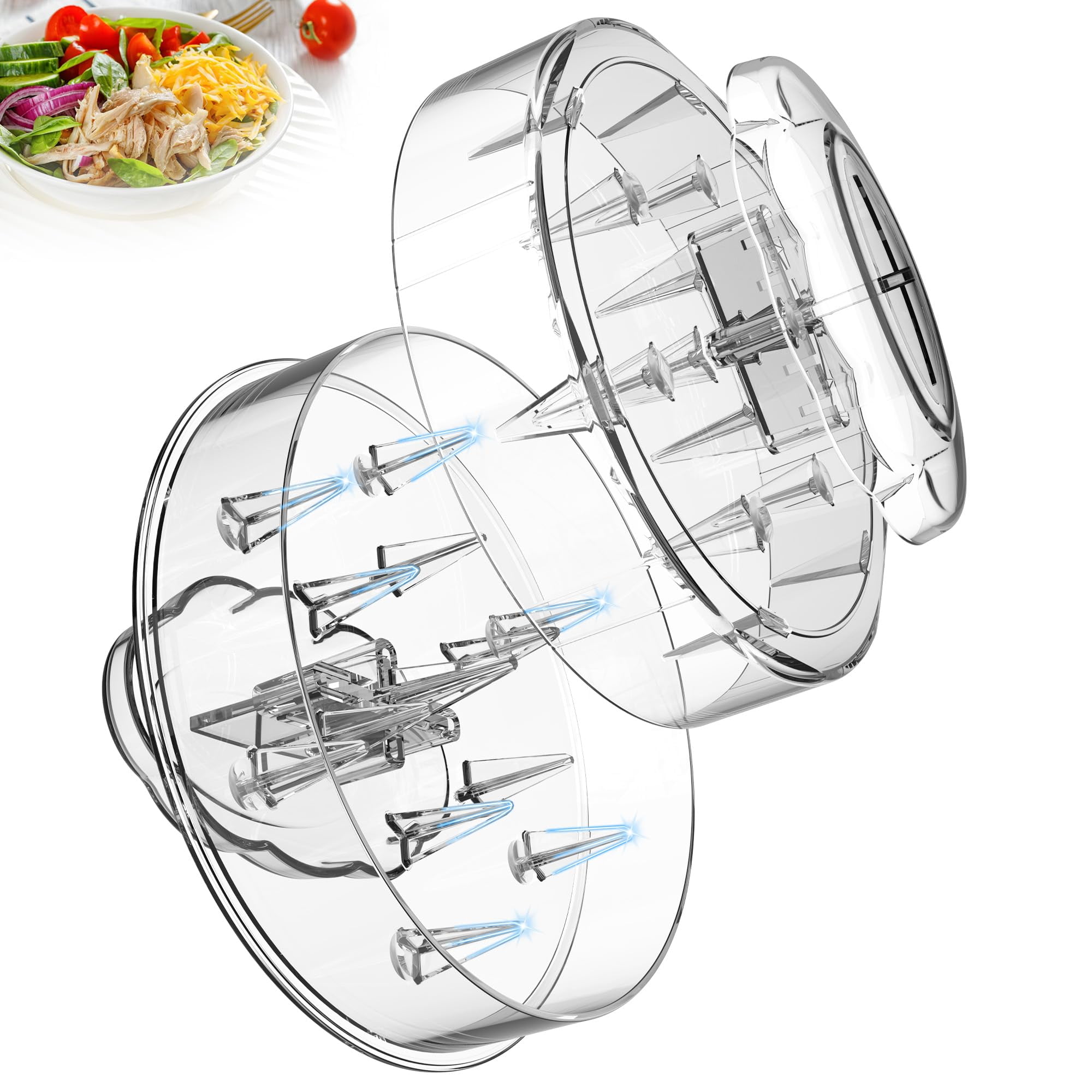Chicken Shredder Tool Twist, 7.59” Clear Handheld Meat Shredder with ...