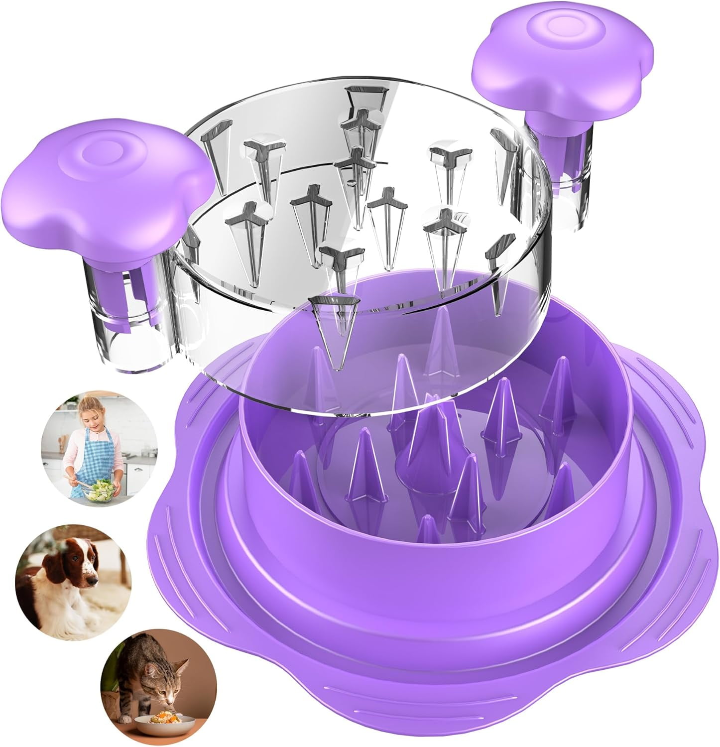 Chicken Shredder Tool Twist, 7.59” Clear Handheld Meat Shredder with ...