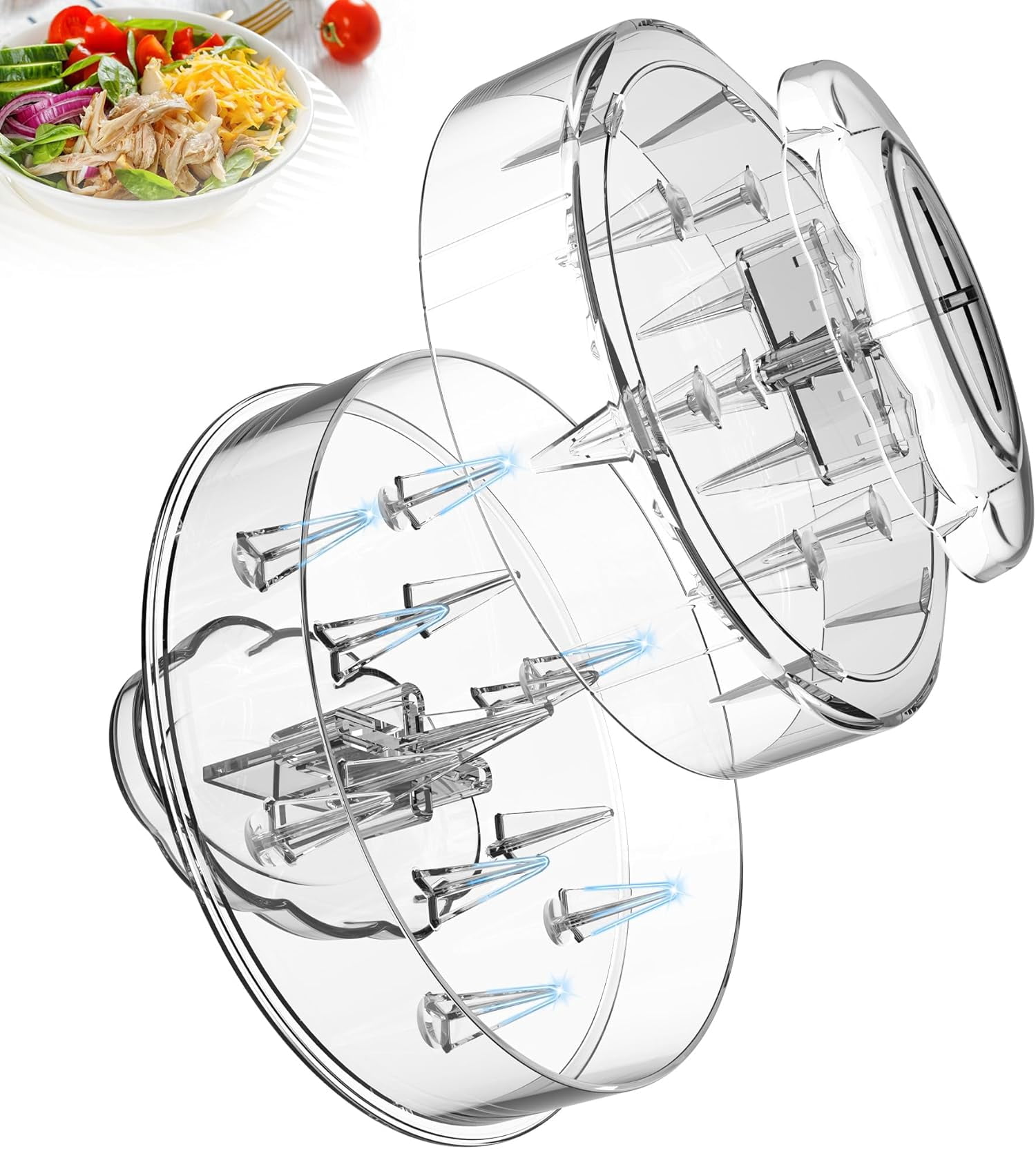 Chicken Shredder Tool Twist, 7.59" Clear Handheld Meat Shredder with ...