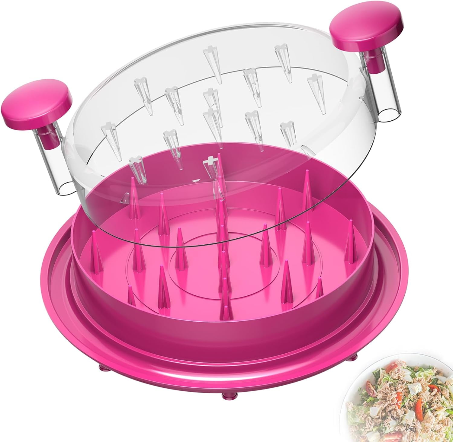 Chicken Shredder Tool Twist with Brush and Visible Lid Large Meat ...
