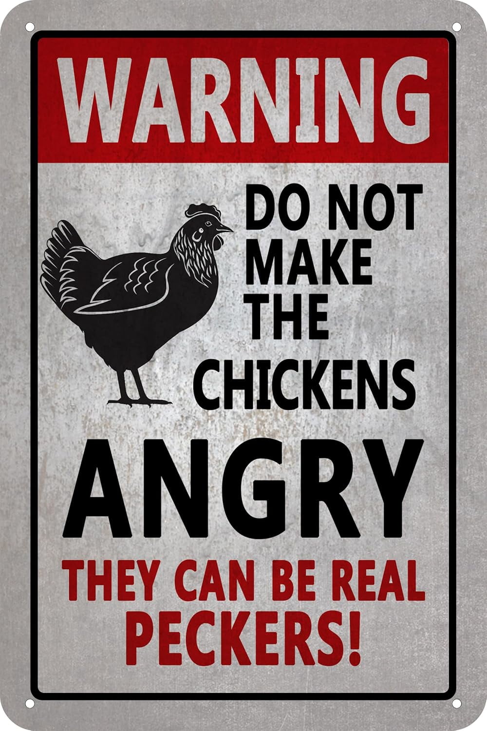 Chicken Sign 8x12 Inch - Chicken Signs for Coop Funny Outdoor - Warning ...