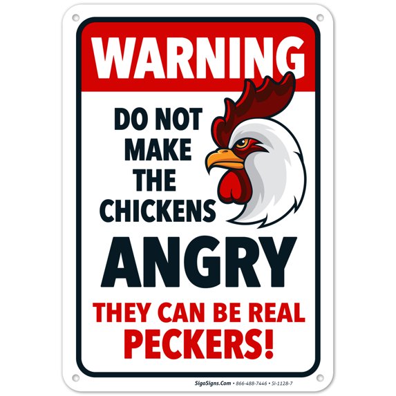 Chicken Sign, Do Not Make The Chickens Angry, Funny Chicken Coop Decor ...