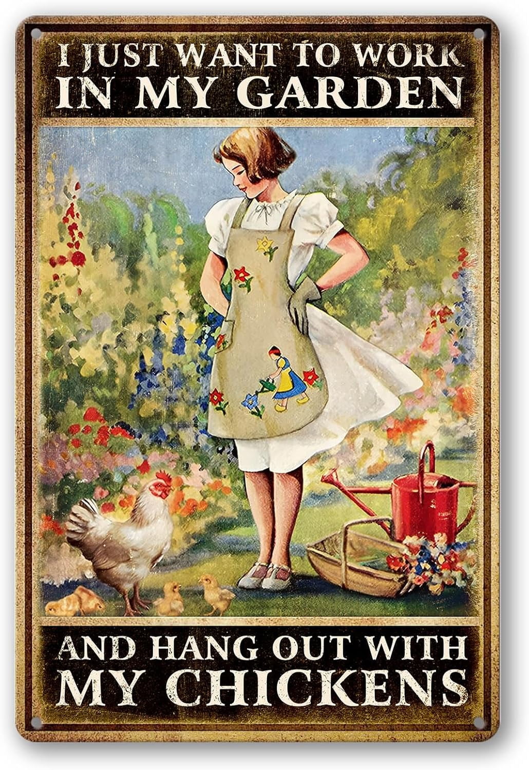 Chicken Signs For Coop Funny Garden Metal Tin Sign Vintage Chicken Sign ...