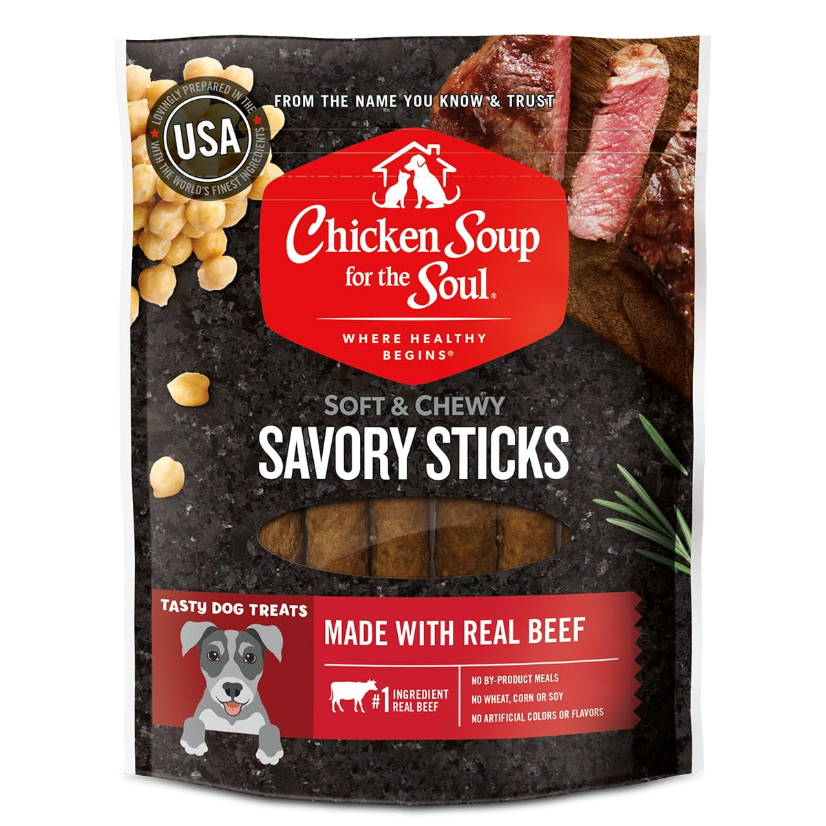 Chicken Soup for the Soul All COC1Natural Premium Savory Sticks Soft & Chewy Dog Treats, Beef, 5 ...
