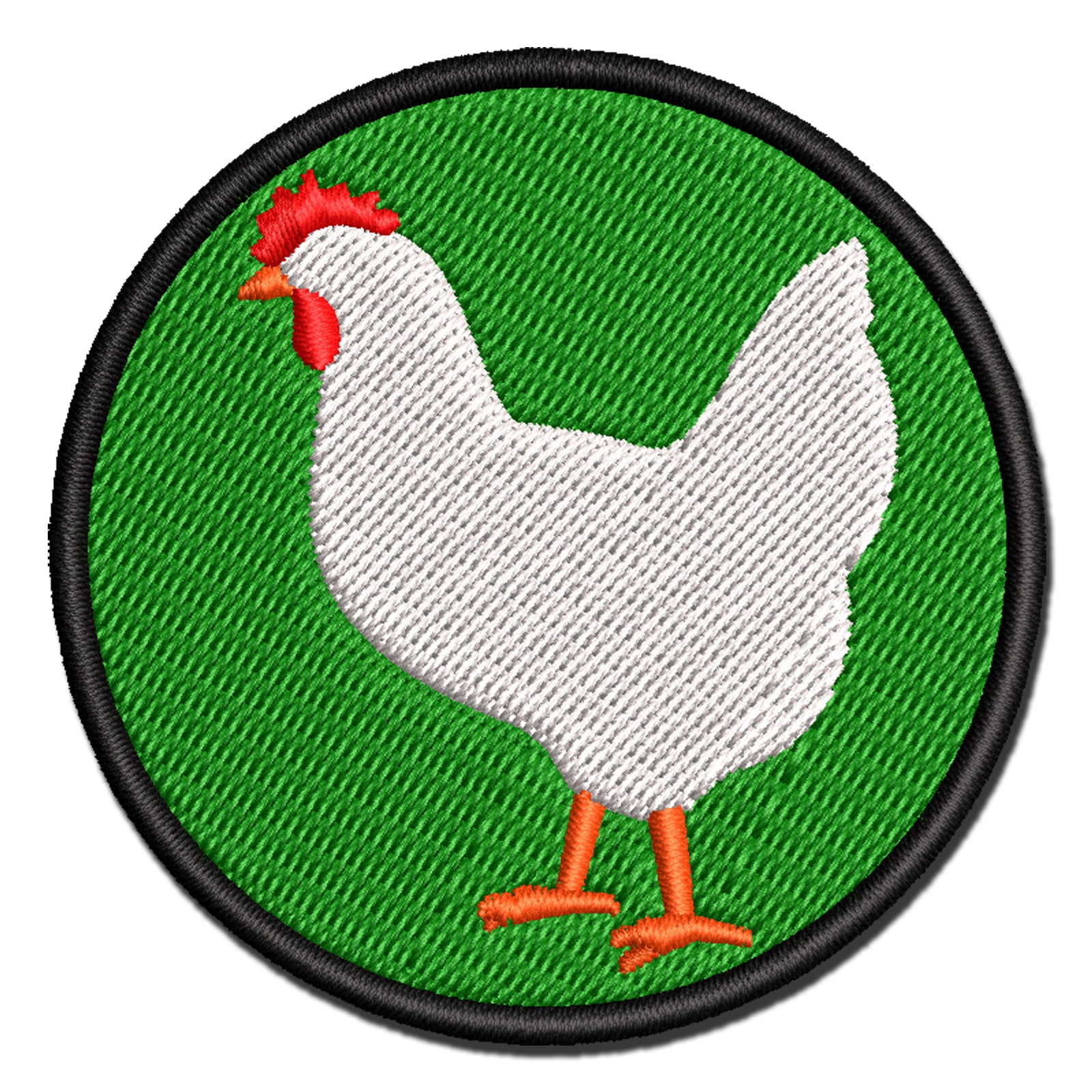 Chicken Standing Solid Applique Multi-Color Embroidered Iron-On Patch ...