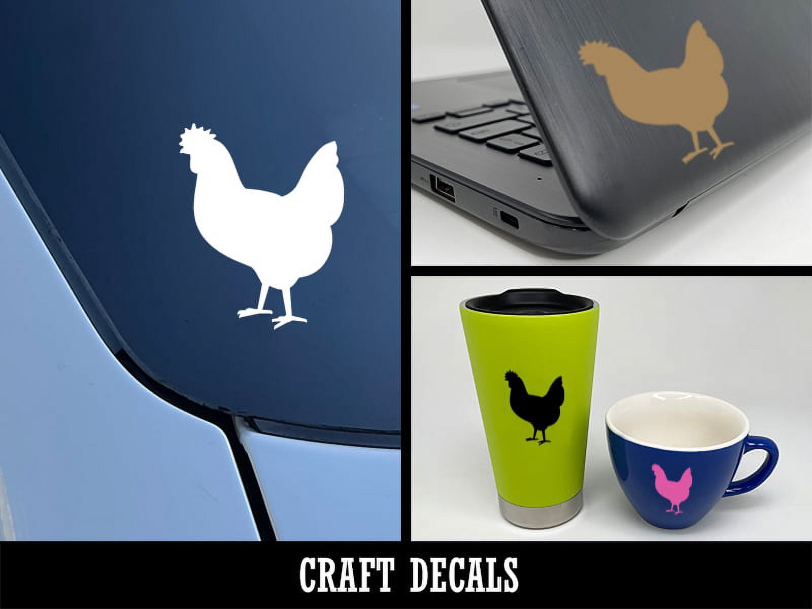 Chicken Standing Solid Craft Vinyl Indoor Outdoor Decal Sticker ...