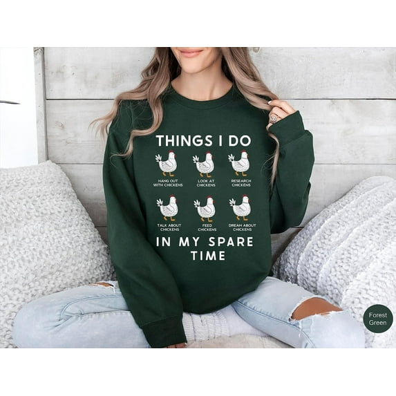 Chicken Sweatshirt, Chicken Girl Sweatshirt, Chicken Mom Sweatshirt ...
