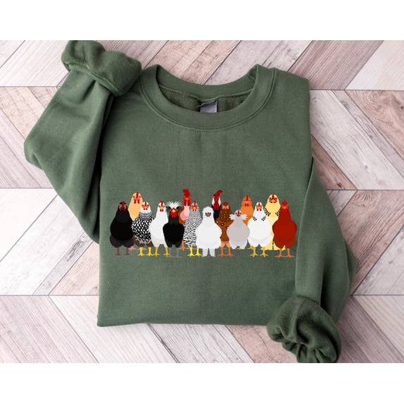 Chicken Sweatshirt, Funny Farm Animal Crewneck - Walmart.com