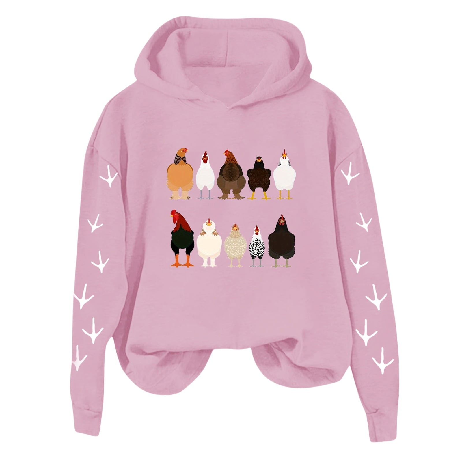 Chicken Sweatshirts for Women Funny Cute Farm Chicks Graphic Hoodies ...