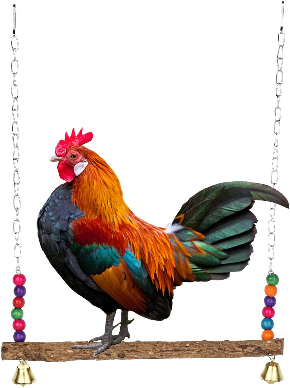 Chicken Swing Natural Wood Hanging Swing Toys Chicken Coop Accessories ...