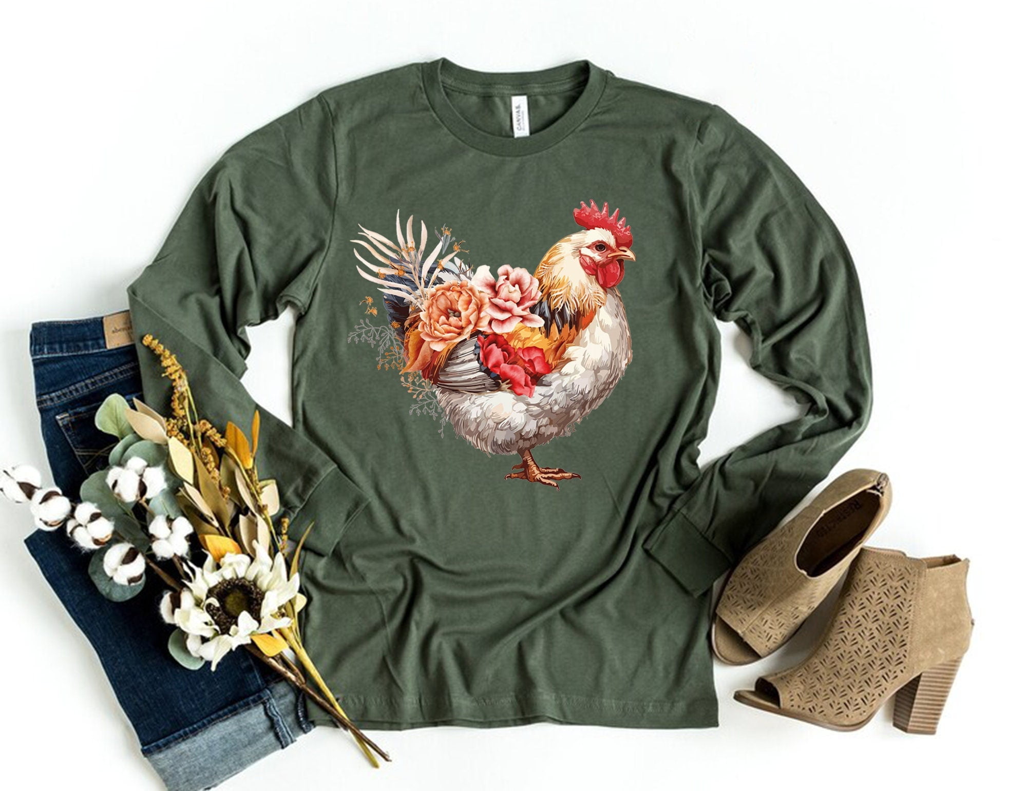 Chicken T-Shirt, Love Chickens Tee, Chicken Gifts, Womens Aesthetic ...