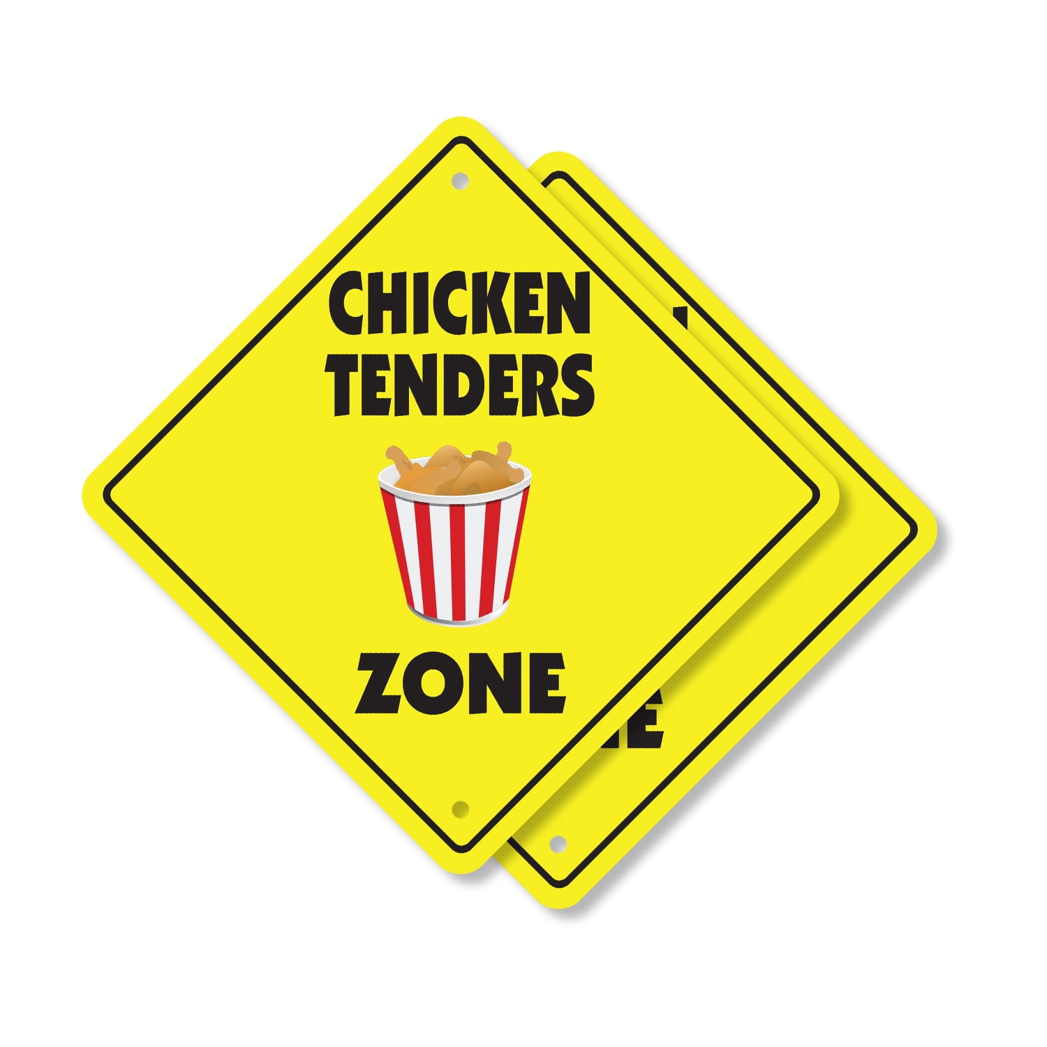 Chicken Tenders (2 Pack) Plastic Crossing Sign - 10 Inch X 10 Inch Xing ...
