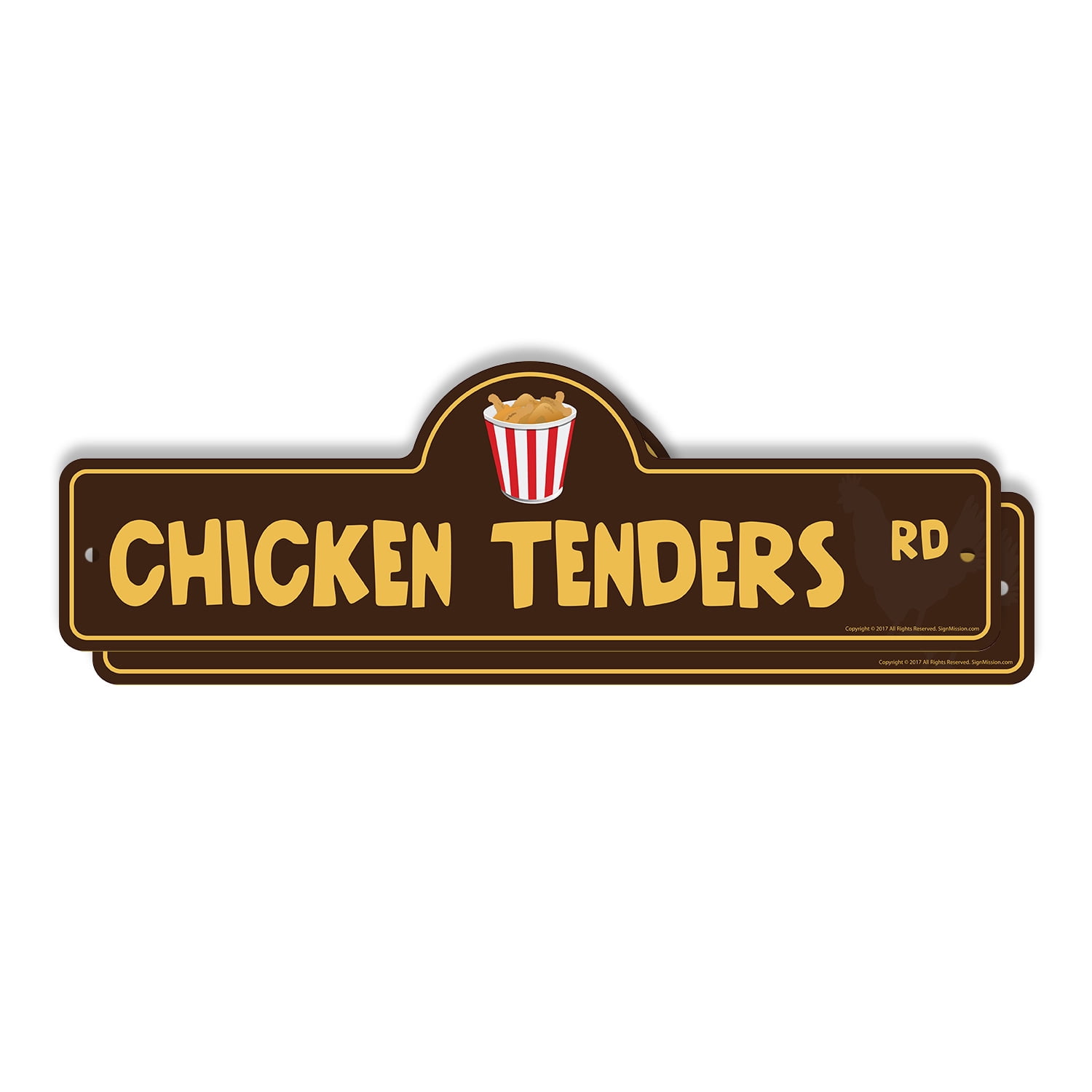 Chicken Tenders (2 Pack) Plastic Street Sign - 7 Inch X 20 Inch Gift ...