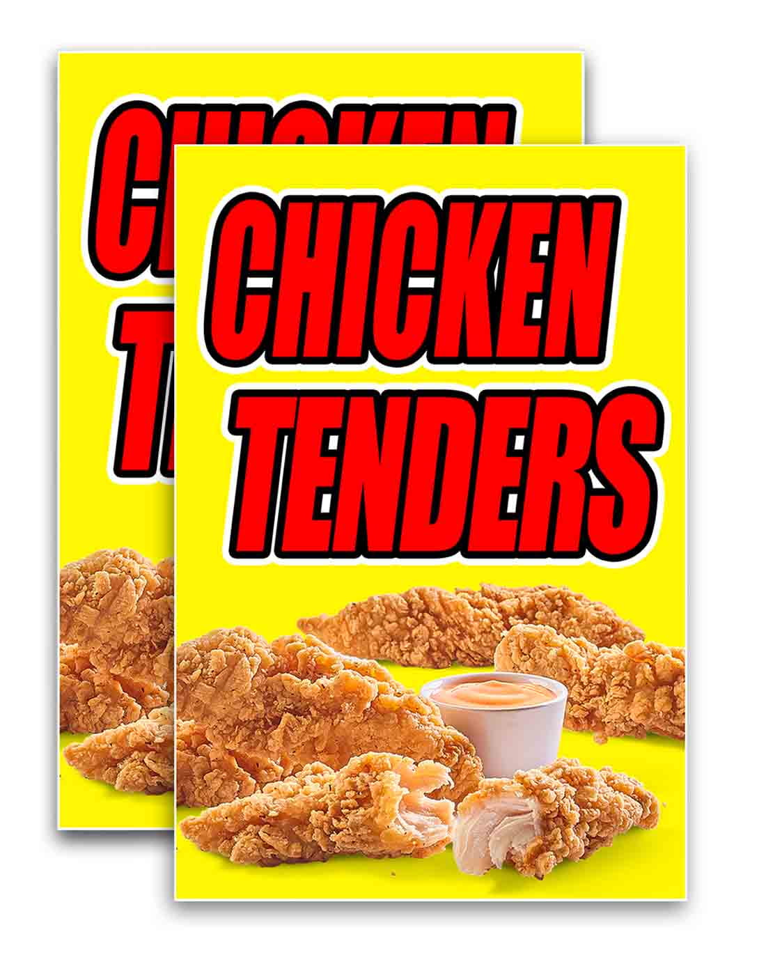 Chicken Tenders (24" X 36") Vinyl Decal Only (Pack of 2) |Sign|Sticker ...