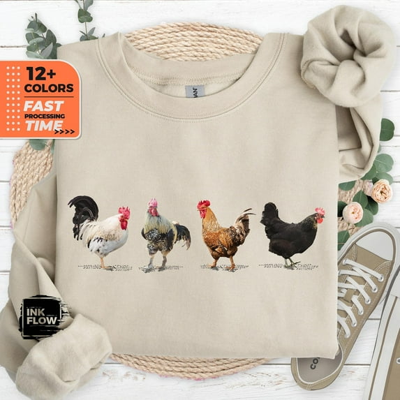 Chicken Thanksgiving Sweatshirt, Chicken Crewneck Sweater, Thanksgiving ...