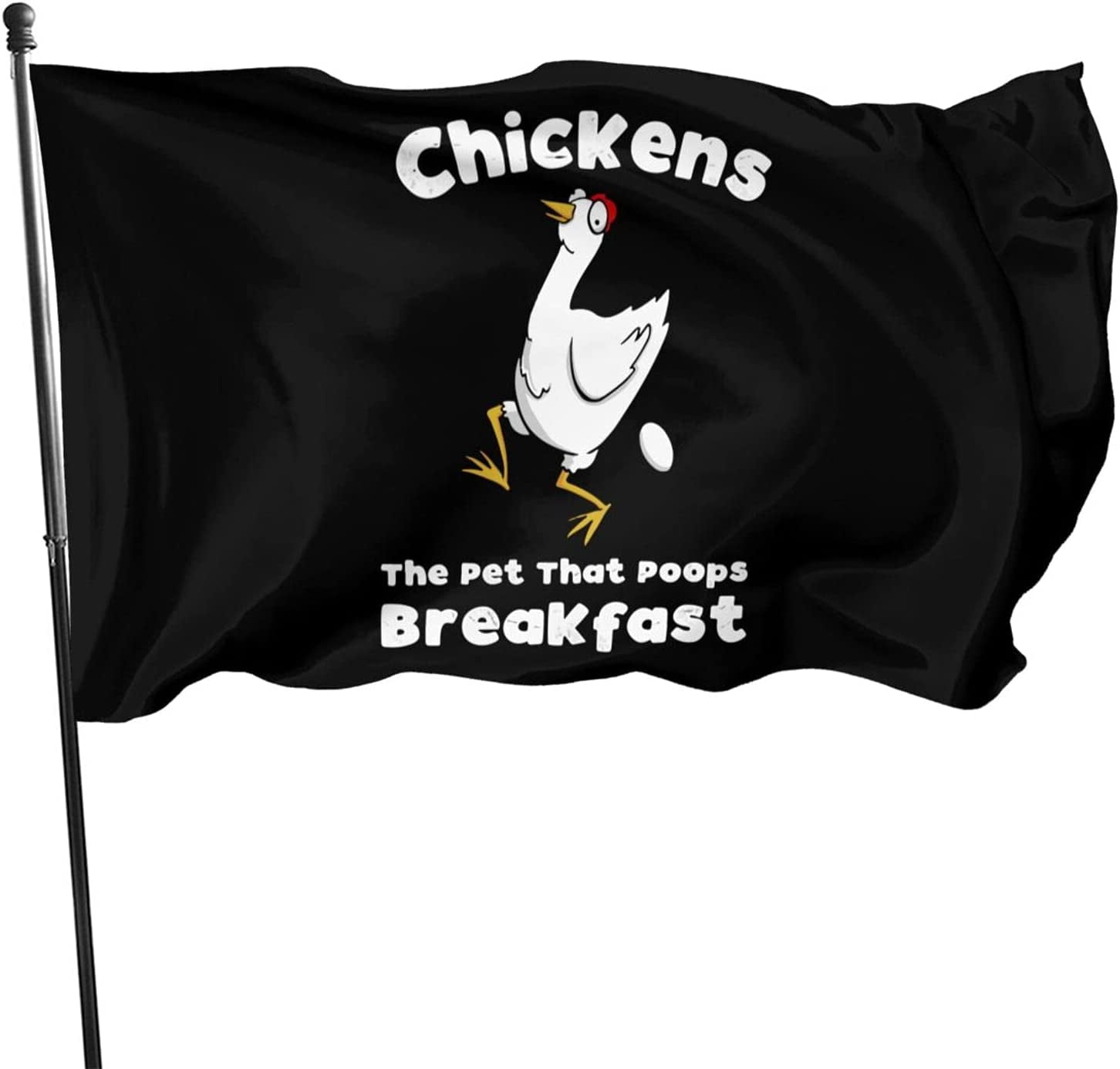 Chicken The Pet That Poops Breakfast Slogan 3x5 Ft Outdoor Banner House ...