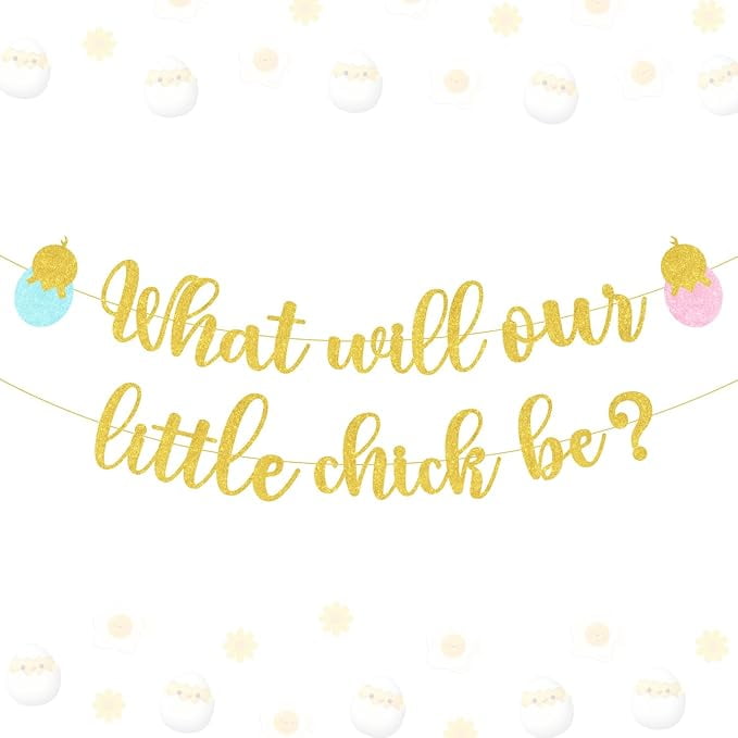 Chicken Themed Gender Reveal Party Decorations Gold Glitter What Will ...