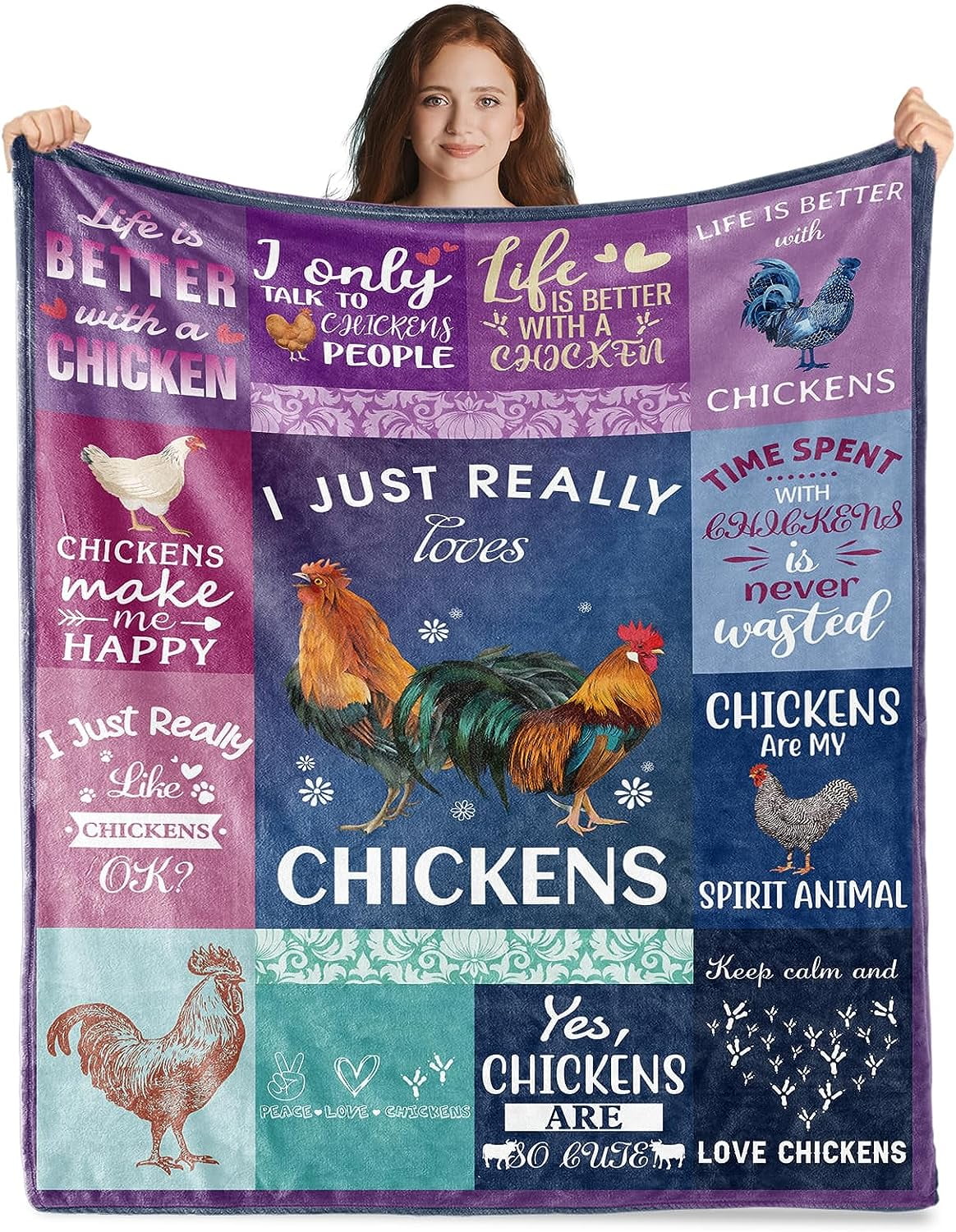 Chicken Throw Blanket Chicken Gift Girls Women Chicken Lover Gifts for ...
