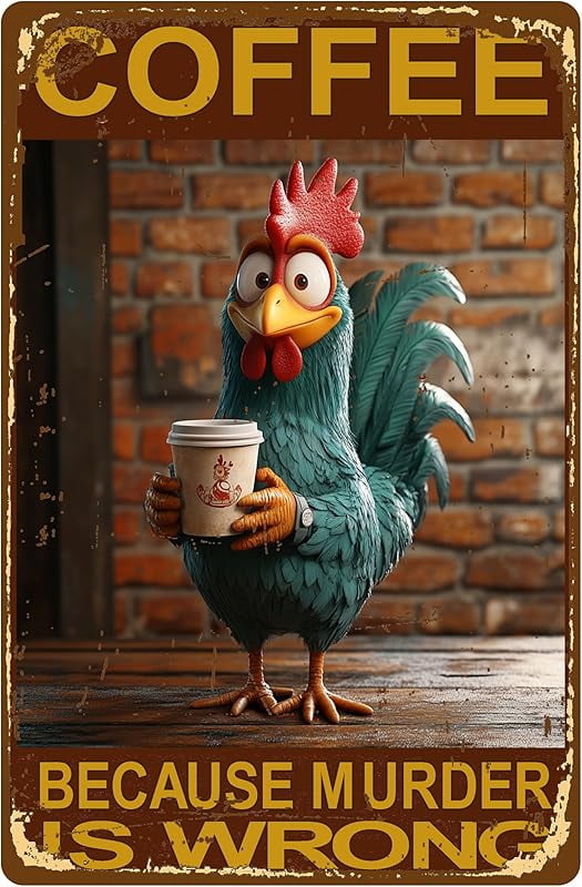 Chicken Tin Signs Funny Farm Fresh Eggs Metal Signs For Farmhouse ...