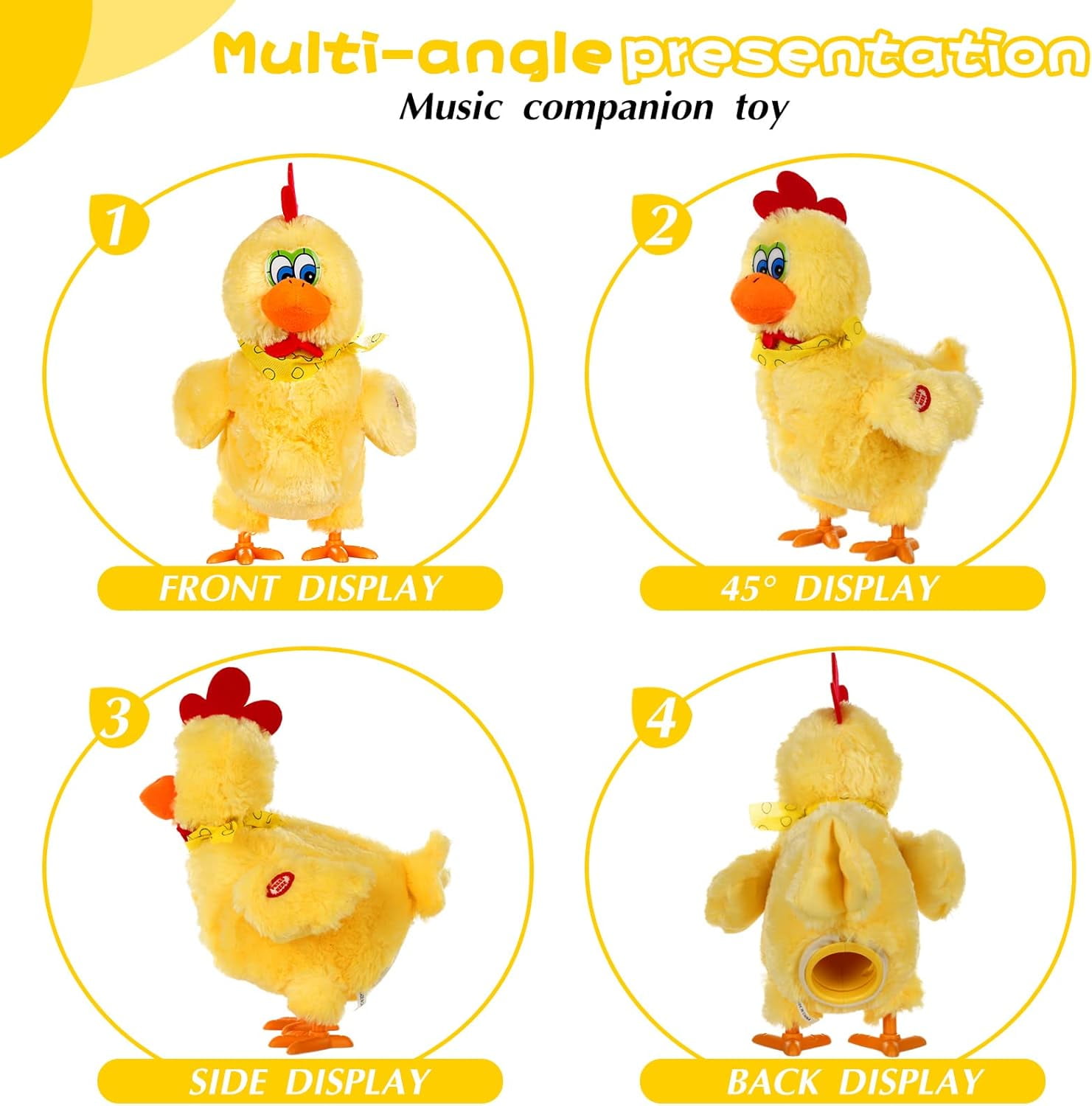 Chicken Toy, Doll Laying 3 Egg Chicken, Electric Crazy Plush Chicken ...